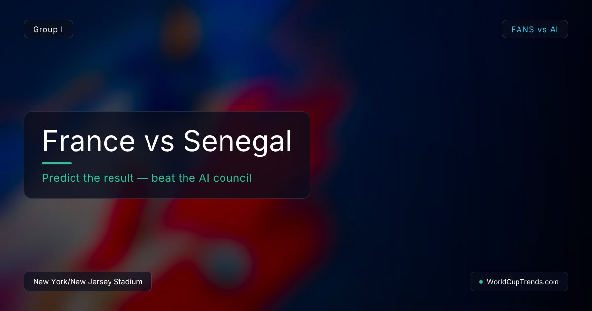 France vs Senegal — Fans vs AI Predictions | FIFA World Cup 2026